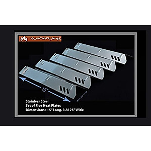 Quickflame Grill Drip Pans Adjustable Grease Tray and Heat Plates Set Fit for DynaGlo, Uniflame, BHG, Backyard Grill Models -(30")