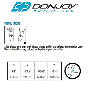 DonJoy Advantage Elastic Elbow Sleeve for Strains, Sprains, Swelling, Panels for Free Movement