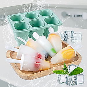 Korlon Popsicles Molds, Collapsible Silicone Baby Popsicle Molds Maker for Kids & Adults, Easy Release Ice Pop Molds with Stick, Funnel & Brush for Making Homemade Popsicles and Ice Cubes