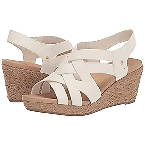 Dr. Scholl's Shoes Women's Everlasting Espadrille Wedge Sandal, White Smooth, 7