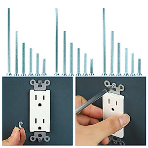 T.K.Excellent Flat Head Phillips #6-32 Electrician's Machine Screw Kit,370 Pcs Assorted Screws, Wall Plate Screws, Outlet Screws