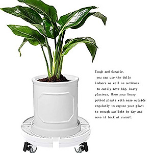 Adjustable Plant Stand (15-20’’) with Wheels Large Potted Planter Plant Stand on Wheels Pound Heavy Duty Plant Dolly Movable Plant Caddy Adjustable Rolling Tray Coaster…
