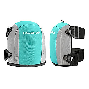 HAUSHOF Flooring & Roofing Work Knee Pads, Professional Kneepads with Foam Padding, Heavy Duty Double Straps and Adjustable Easy-Fix Clips, Comfortable Kneeling Cushion for Construction Work, Home Cleaning, Gardening