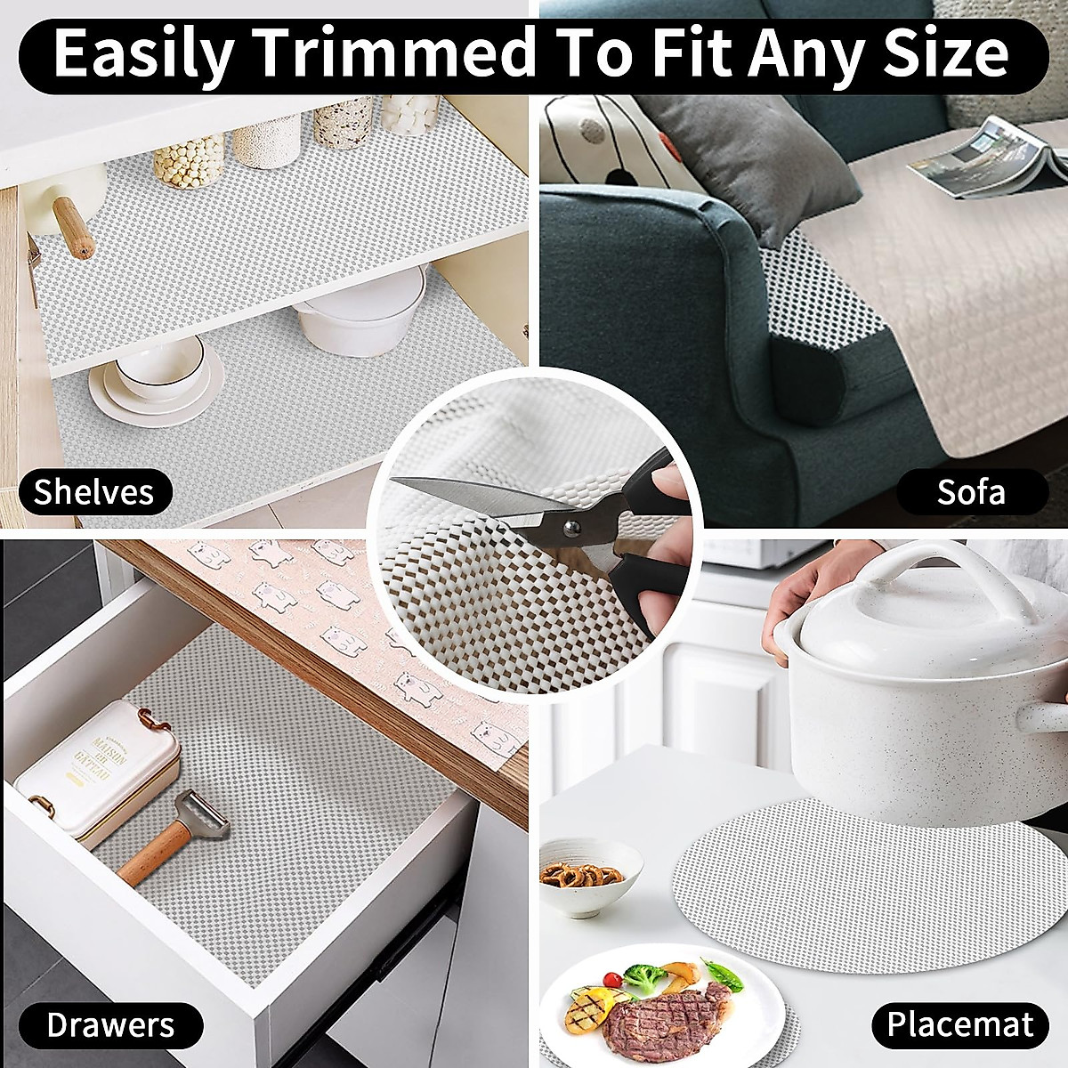 FestiCorp Non Slip Rug Pads 5x7 Ft Non Skid Rug Pad Gripper, Anti-slip Carpet Rug Mats for Under Rugs and Hard Surface Floors