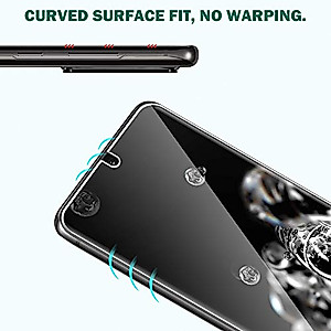 EGV 5Pack 2pcs Flexible TPU Screen Protector + 3pcs Tempered Glass Camera Lens Protector Compatible for Samsung Galaxy S20 Ultra 6.9-inch,Positioning Tool, Support Fingerprint, Bubble Free