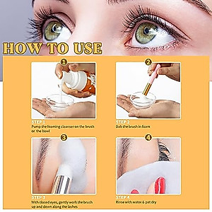𝗪𝗜𝗡𝗡𝗘𝗥 𝟮𝟬𝟮𝟯* 100ml Lash Shampoo Eyelash Extension Cleanser Kit - Oil-Free Foam, Complete Lash Care Set with Bowl, Brushes, Comb - Cluster Lash Wash & Dustcare Included