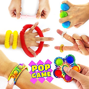 Exun Pop Crossbody Purse Bags Fidget Toy Pack, Premade Easter Basket Stuffers Already Filled, Bunny Shoulder Bag Mini Sensory Toys, 3 4 5 6 7 8 9 10 Year Old Birthday Easter Party Gift for Girls Kids