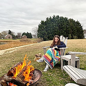 BSTOPHKL Adirondack Chair - Set of 2 Folding Wooden Adirondack Lounger Chair, Outdoor All-Weather Fire Pit Chairs Seating Accent Furniture Wood Chairs for Garden Backyard Lawn (White)