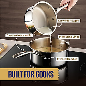 LEGEND COOKWARE 3 Ply Stainless Steel Pots and Pans Set | 10-Piece, Induction, Non-Toxic, Oven Safe | Best 18/0 Full Clad | Premium Kitchen Cooking, Professional Chef Quality | PFOA, PTFE & PFOS Free