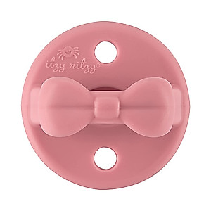 Itzy Ritzy Silicone Orthodontic Pacifiers - Sweetie Soother Pacifiers with Collapsible Handle & Two Air Holes for Added Safety, Baby Pacifiers for Ages 6-18 Months (Ballet Slipper & Primrose)