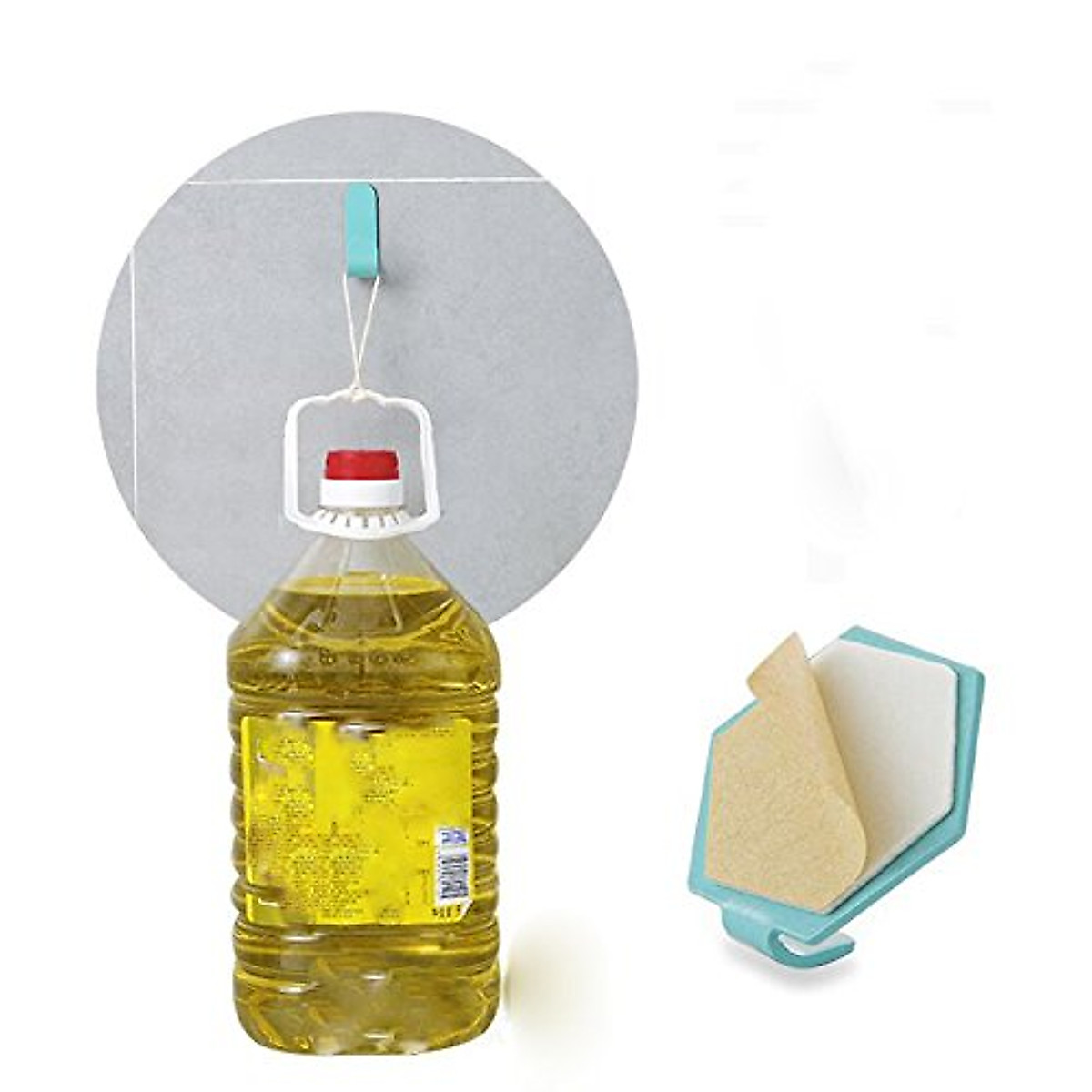 4PCS Creative wrought iron viscose hooks Free punching kitchen bathroom hook hooks (Gray)