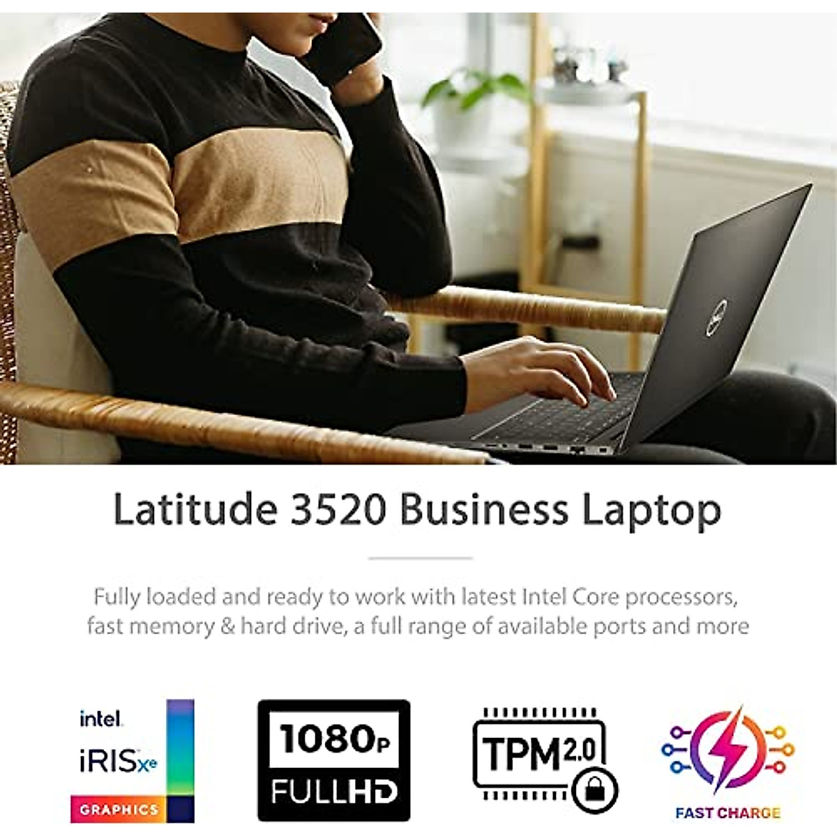 Dell Latitude 3000 Series 3520 15.6'' FHD Business Laptop,Intel Core i5-1135G7 Processor,16GB DDR4 RAM,512GB SSD,Webcam,HDMI,RJ-45,USB Type-C,Wi-Fi 6,Windows 11 Pro,Black