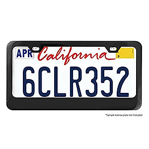 GG Grand General 60438 Black Semi-Gloss Powder Coated License Plate Frame with 2 Holes