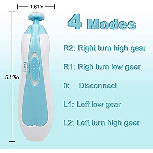 Baby Nail Trimmer File with Light Safe Electric Nail Clippers Kit for Newborn Infant Toddler Kids Toes and Fingernails Care, Polish and Trim Battery Operated (AA)