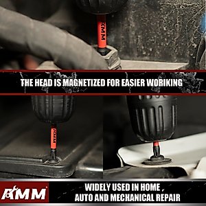 AMM 24-Piece Torx Bit Set, Security Star Bit Set, Tamper Resistant Star Bits Set, S2 Alloy Steel, 1" and 2.3" Long Impact Bits with Storage Box（T5-T40 ）