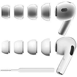 SIXFU 4 Sizes Replacement Ear Tips Compatible with AirPods Pro and AirPods Pro 2, Updated Ear Buds Silicone Tips Including Extra Small Size with Portable Storage Case (XS/S/M/L)