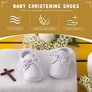 Booulfi Baby Boy Shoes 0-3 Months Walking White Infant Newborn Shoes Booties Easter Baptism Christening Outfits Gifts for Boys Girls