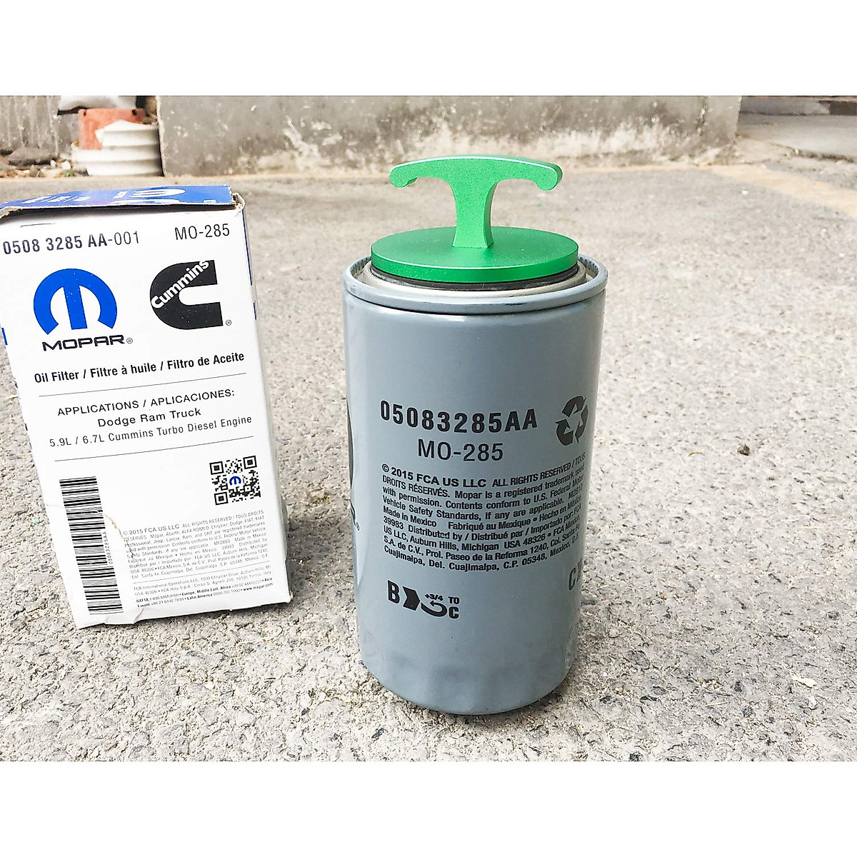 DOCA Aluminum Alloy-Oil Filter Plug Tool，Oil Filter Plug Cap Off Tool for Dodge Ram 05083285AA MO285 Turbo Diesel 5.9L 6.7L Cummins (Green) …