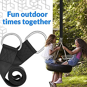 [New 2022] TECEUM Tree Swing Straps Hanging Kit (Set of 2) – 5 ft 8 ft 10 ft – Heavy-Duty Camping Hammock Strap (2,000 lb) – with Safety Lock Carabiners & Carry Bag – for All Swing Types – Outdoors