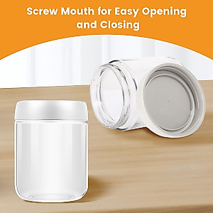 2 Pack Mason Jars 16 OZ with Lids,Wide Mouth Mason Jars for Overnight Oats,Reusable Glass Jars with Lids for Fruit, Salad Dressing, Sauce,Cereal,Pasta,Sugar,Beans,Spice-Leak Proof(Beige White)