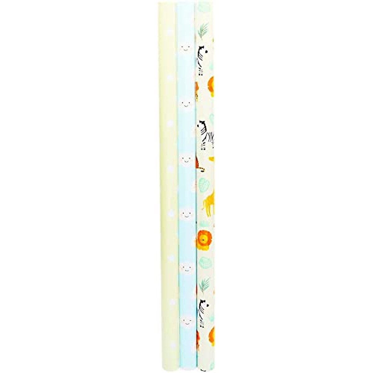 Sparkle and Bash Baby Shower Wrapping Paper, Double-Sided with Cut Lines, 30 In x 16 Ft (3 Rolls)