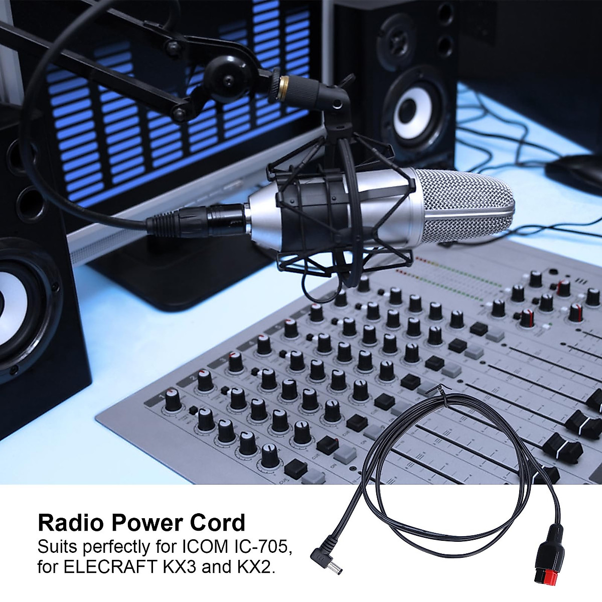 NBLTYPOX DC Power Supply Cable,ABS Radio Power Cable Car Mobile Radio Power Cable Electronics Accessories for ICOM IC‑705 ELECRAFT KX3 and KX2