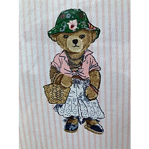 POLO RALPH LAUREN Teddy Bear Sweater Girls Pink Stripe King Comforter Set with 2 King Shams