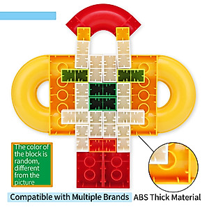 162 PCS Marble Run Building Blocks with 6 Balls Classic Big Blocks STEM Toy Kids Puzzle Compatible with All Major Brands Bricks Set, Ramps, Funnels for Boys Girls Age 4 5 6 7 8+