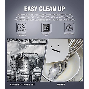 VIVANI Serving Spoon Set, 8.5 inches Serving Spoons Stainless Steel x 2, Slotted Serving Spoons x 2, Serving Utensils Set for Parties Buffet Banquet