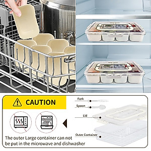 KVOOISD Divided Serving Tray with Lid and Handle, Clear Plastic Snackle Box Charcuterie Container 8 Compartments, Reusable Veggie Tray Fruit Tray,Large Snack Platter for Party Refrigerator Storage