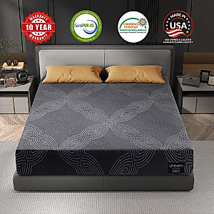 TRIPUB King Mattress, Medium Firm10 Inch Memory Foam Mattress in a Box,Cooling Gel Foam&Pressure Relief,Made in USA,CertiPUR-US Certified,King Size Bed,80" X 76" X 10"