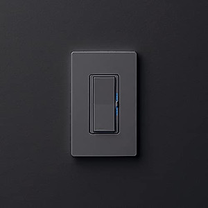 Lutron Diva Smart Dimmer Switch for Caseta Smart Lighting (Lutron Smart Hub Required), for LED Lights, 150 Watt, Single-Pole/3Way, No Neutral Required, DVRF-6L-GR, Gray
