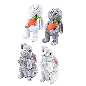 Cabilock Shape Hat Gray Free Hooks Resin Patterns Cartoon Rabbit Door Coat Room Bag Hanging Rack Punch Kitchen Wall Bathroom Towel Shaped Hangers White Hook Adhesive Sundries Four