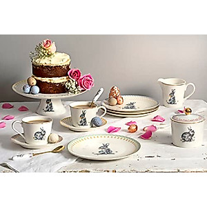 Spode Meadow Lane Dessert Tray | Serving Platter | Dessert, Breakfast, and Appetizer Tray | Party Food Serving Platter | Assorted Bunny Motif | Measures 12-Inches | Made of Porcelain