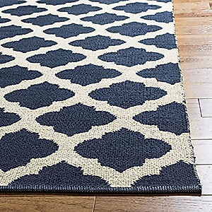 SAFAVIEH Montauk Collection 3' x 5' Navy/Ivory MTK723H Handmade Trellis Cotton Area Rug