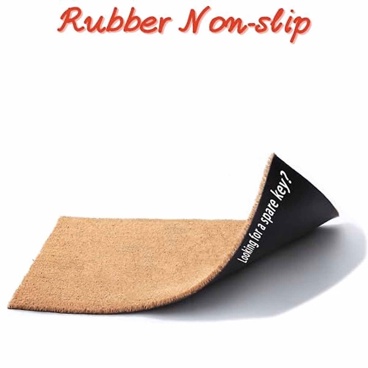 Christmas Door Mat Combo Set - 100% Coco Coir Welcome Mat + 28 x 43 Inch Red and White Plaid Rug, New Year Holiday Christmas Collection Doormat for Front Porch Entryway Decorative