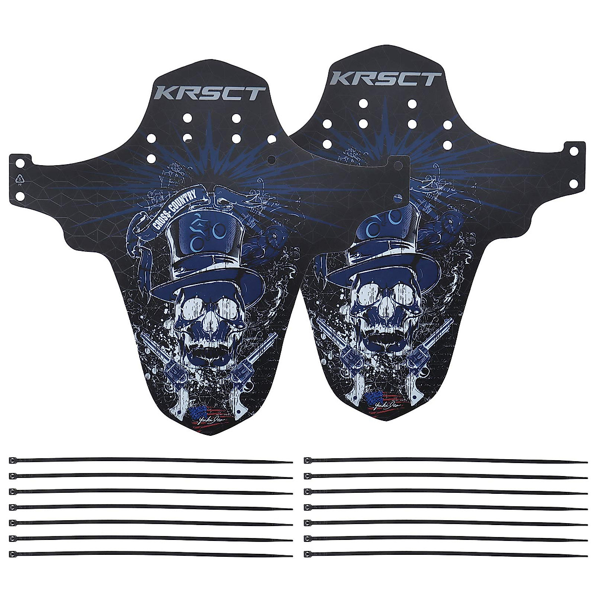 Micro Traders 2X MTB Bicycle Mudguards Kit Black Blue Mountain Bike Front Rear Splash Mud Guards Ultra Thin Fit for 26“ 27.5” 29“ Wheel