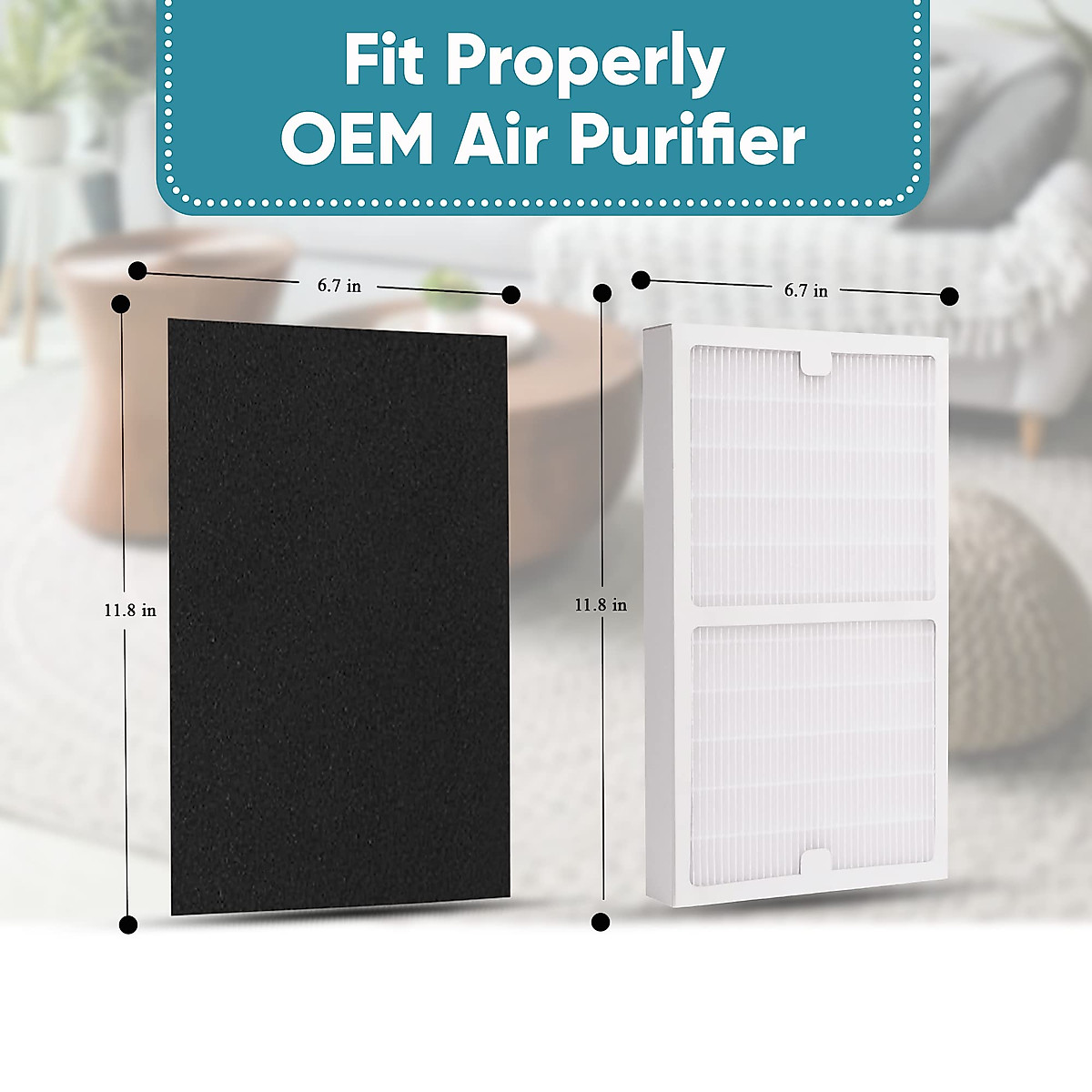 2 Pack Replacement Filters - C - for Idylis Air Purifiers IAP-10-280, IAP-10-200, Part# IAF-H-100C