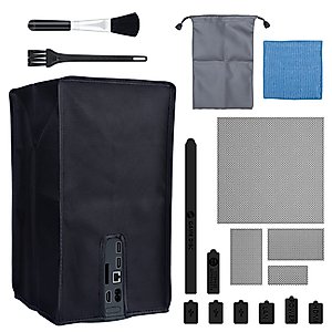 FANPL Dust Cover Kit for Xbox Series X,17 in 1 Accessories with Soft Dust Case and PVC Dust Filter for Xbox X Console, Silicone Plugs for Port, Cleaner Kit, Waterproof Scratchproof Dust Set for Xbox X