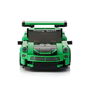 Block Builder Porsche 911 Racing Car Building Block Set (358 Pieces). Racing Car Building Blocks for Kids and Adults