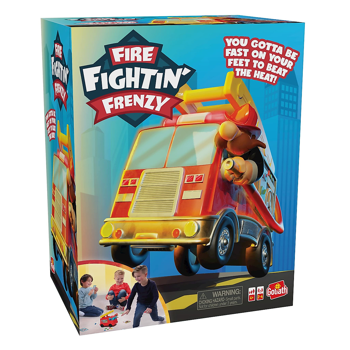 Goliath Fire Fightin' Frenzy Game - Fast-Paced Active Floor Play with Realistic Firetruck Action - Ages 4 and Up, 2-4 Players