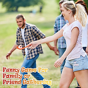 Liliful 24 Pcs Halloween Egg and Spoon Race Game Eyeball Spoon and Spoon Race Game Set for Halloween Party Favor Supplies Adults Indoor Outdoor Classroom Activities(Blue, Orange, Red, Green)