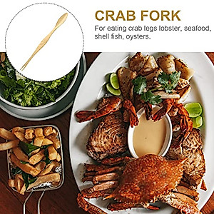 DOITOOL Shortbread 6 Pcs Stainless Steel Seafood Forks Picks Lobster Forks Crab Picks Nut Forks Shellfish Picks Seafood Tools for Crab and Lobster Golden Seafood Crackers and Tools Lobster Crackers