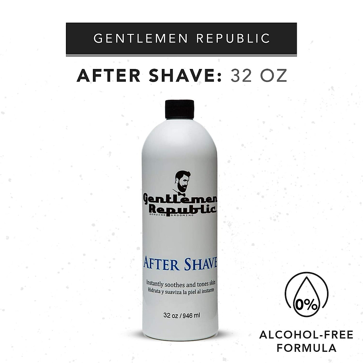 Gentlemen Republic After Shave - Refreshing and Hydrating Formula with Irritation Protection - Soothe, Cool And Moisturize - 100% Alcohol-Free Aftershave for Men - Made in the USA, 32oz