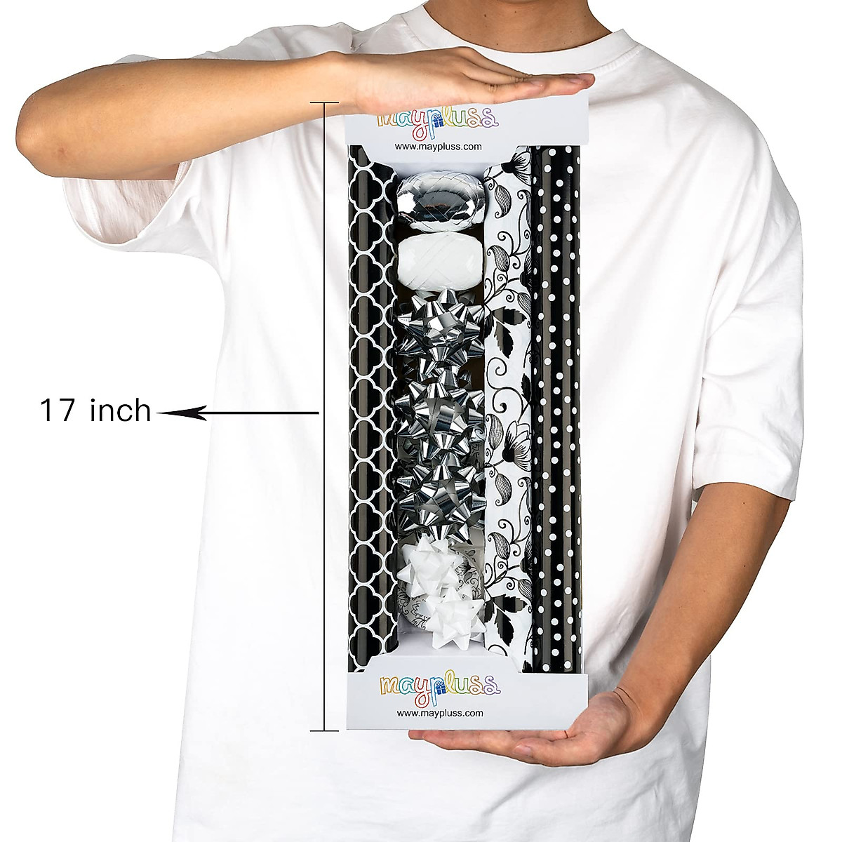 MAYPLUSS Wrapping Paper Roll - Mini Roll - 17 inch X 120 inch Per roll - 3 Different Easter Design - Pink/blue/yellow (42.3 sq.ft.ttl)