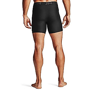Under Armour mens Tech 6-inch Boxerjock 2-Pack , Black (001)/Black , Medium