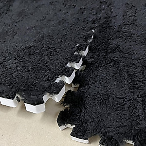 Funnyfuzzy Interlocking Carpet,Dog Blanket Soft Pet Bed Cover, Plush Foam mat, Shaggy Soft EVA Foam Mats Fluffy Area Rugs Protective Floor Tiles Exercise Play Mat for Kids Room Home Parlor Bedroom (C