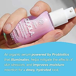 COOLA Organic Dew Good Illuminating Probiotic Serum with SPF 30, Dermatologist Tested Sunscreen with Plant-Derived BlueScreen Digital De-Stress Technology, 1.15 Fl Oz