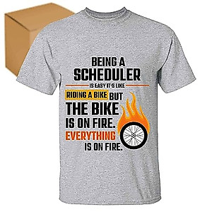 Inspirational Gift Gift - Being A Scheduler Is Like Riding A - Administrative Assistants And Secretaries White Gray T Shirt