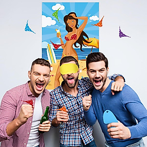 Lemicin Bridal Shower Games Pin The Pants On The Person with 36 Stickers Large Game Poster for Bachelorette Party Games Girls Night Party Games Birthday Party Game